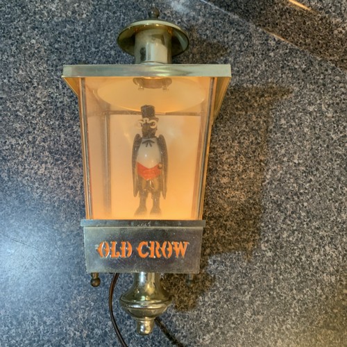 VINTAGE OLD CROW WHISKEY LIGHT rare lamp post wall display decor EUC ...