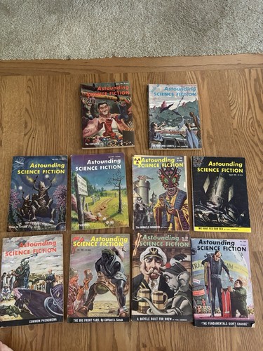 Lot of 10 1958 Astounding Science Fiction Pulp Magazines RARE - VG ...