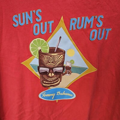 Suns Out Rums Out Large Tee Cotton Screenprint Tommy Bahama UPF 30 | eBay