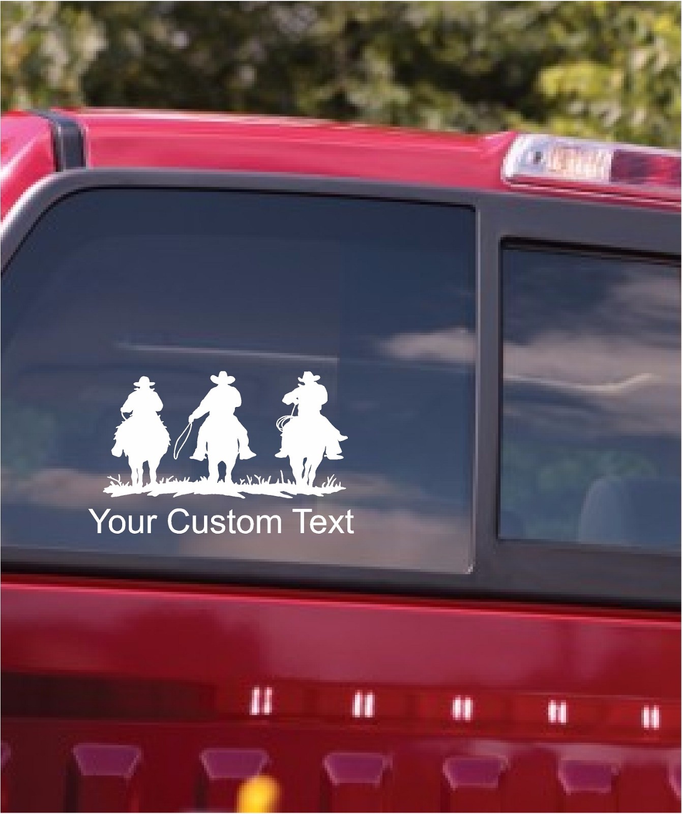 Horse Riders & Custom Text Stickers Car Truck Cowboy Vinyl Decal ...