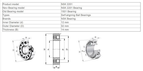 1PC NSK 2207 K Self-Aligning Ball Bearings 35x72x23mm | eBay