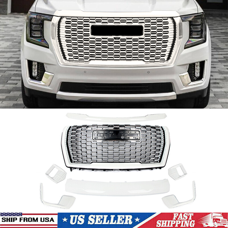 Fit 2021-2024 GMC Yukon/XL Denali Front Bumper Hood Grille Trim Summit ...