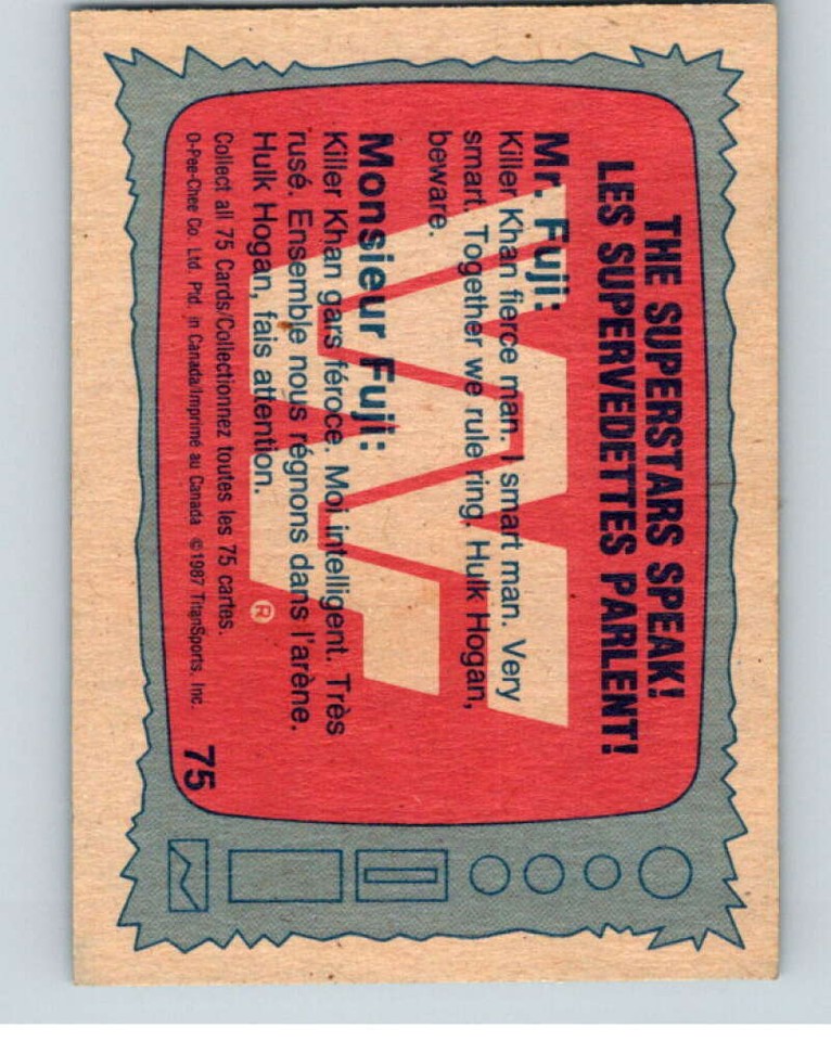 1987 O-Pee-Chee WWF #75 Killer Khan V69647 | eBay