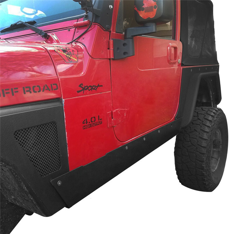 2PCS Rocker Sliders Car Body Guard Cover Scuff Plate For Jeep Wrangler ...