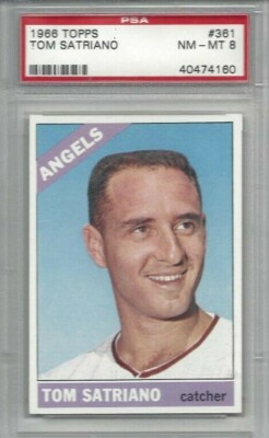 1966 Topps baseball card #361 Tom Satriano, California Angels graded ...