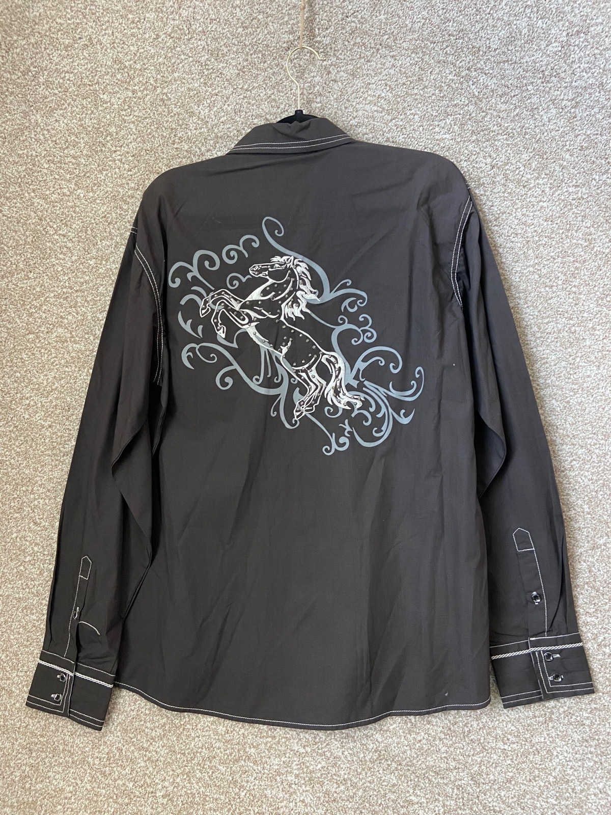 Patron Cito Men’s Long Sleeve Horse Back Bold Stitch … - Gem