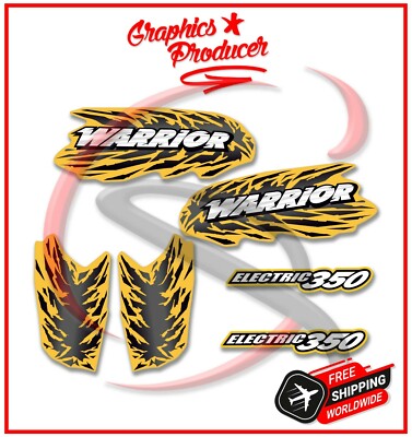 Yamaha Warrior 350 Decals Sticker Yellow Model Graphics Kit Premium ...