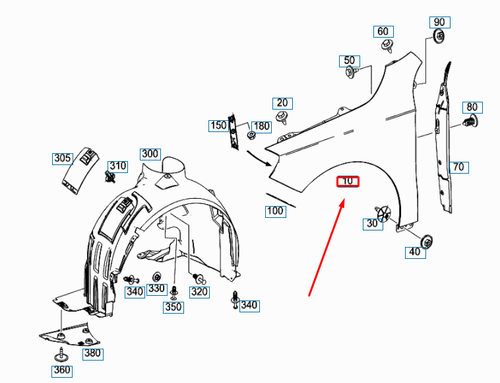 MERCEDES-BENZ A W176 Front Left Fender A1768810101 NEW GENUINE | eBay