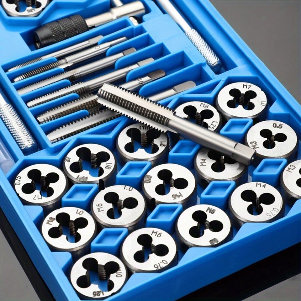 40pcs Metric Tap and Die Set M3 to M12 Threading Tool Set for Cutting ...