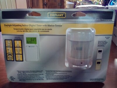 Defiant Daylight Adjusting Indoor Digital TImer W/ Motion Sensor 1000 ...