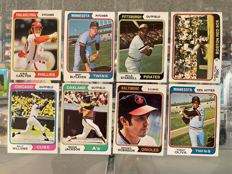1974 TOPPS BASEBALL CARD COMPLETE LARRY FRITSCH SET CLEMENTE RYAN AARON ...