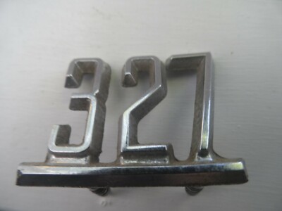 Chevy" 327 " EMBLEM BADGE SCRIPT TRIM METAL NICE good pins | eBay
