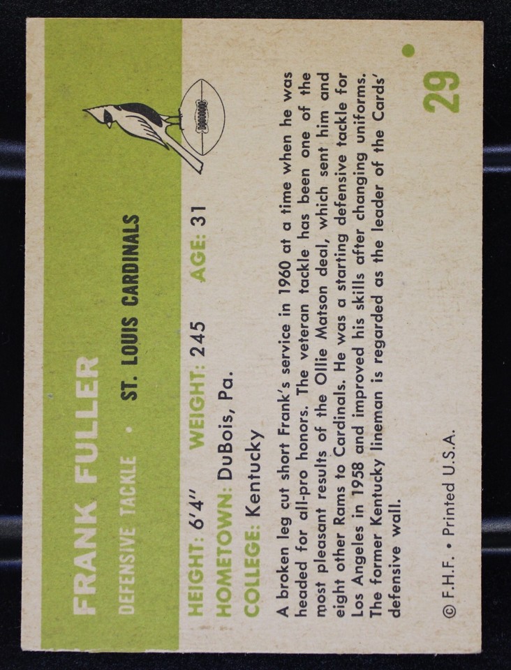 1961 Fleer #29 Frank Fuller | eBay