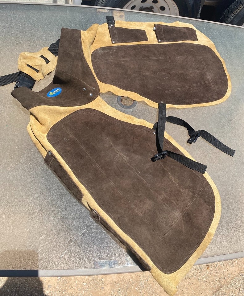 Farrier Chaps - Leather Fully Adjustable Equine Shoeing Apron - Brown ...