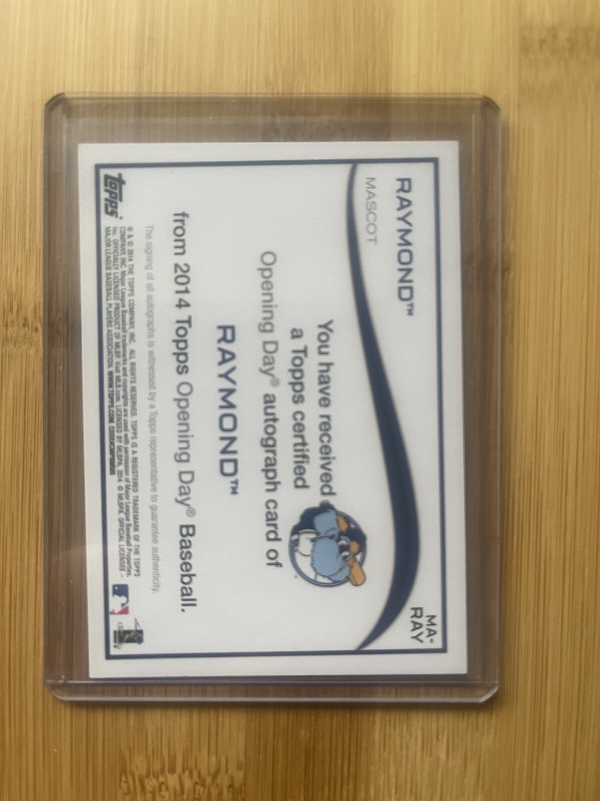 2014 Topps Opening Day - Mascots Autographs #MA-RAY Raymond (AU, RC ...