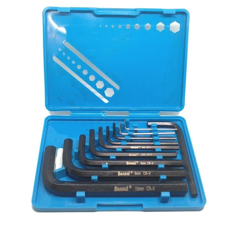 Allen Key Tool Set Of 10 1.5mm, 2mm, 2.5mm, 3mm, 4mm, 5mm, 5.5mm, 6mm ...