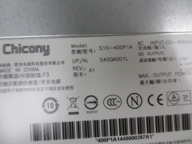 Chicony S10-400p1a 400w Rackmount Chassis Power Supply S400a001l PSU ...