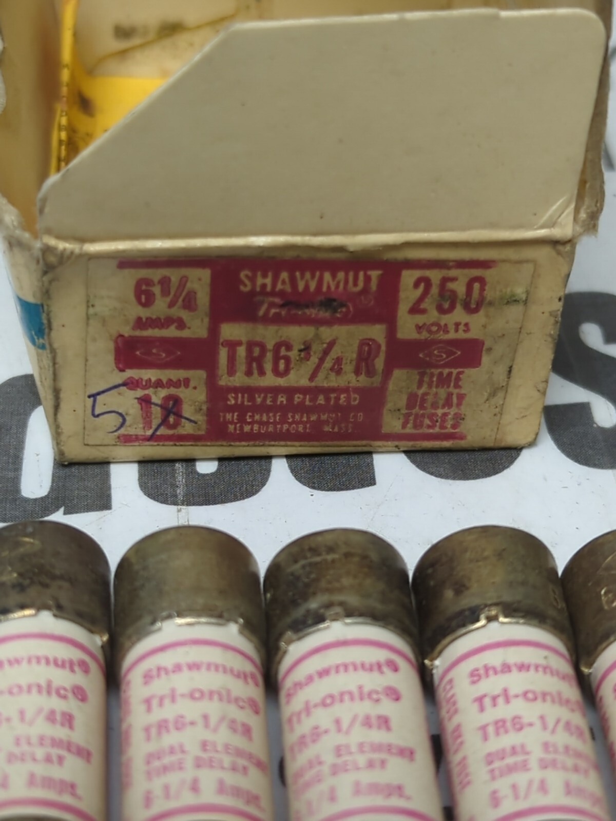 GOULD SHAWMUT,TR6-1/4,TRI ONIC 6-1/4 AMP FUSES BOX OF 5 NOS | eBay