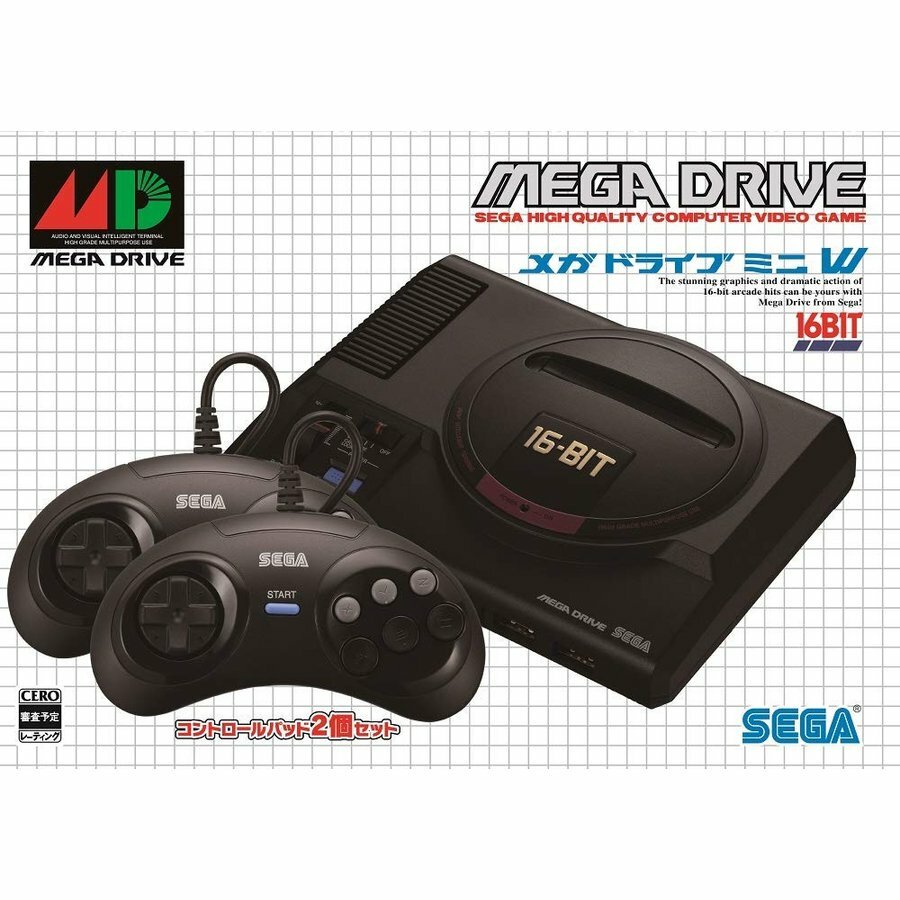 SEGA Mega Drive Mini W JP Ver Controller 2 Set 16 bit Vintage Game ...