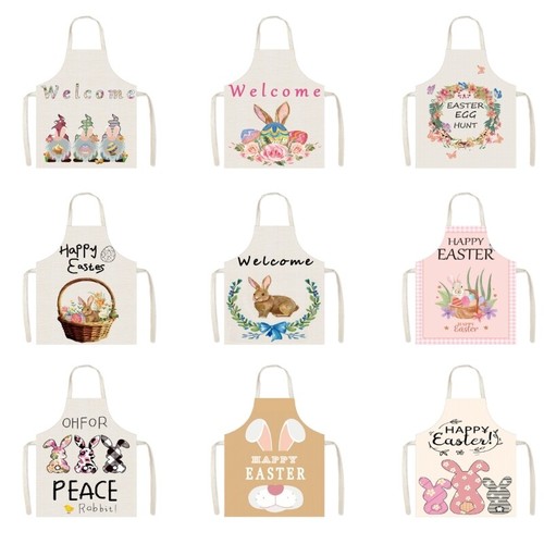 Easter Rabbit Printed Apron for Adult Men Women Polyester Kitchen ...