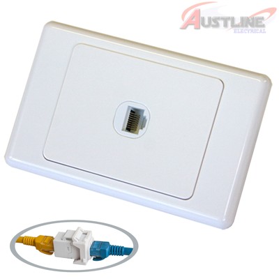 RJ45 Cat6 1Port Clipsal Style Wall Plate Network LAN coupler Jack ...