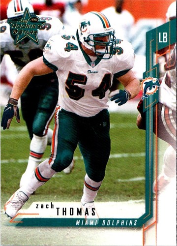 2001 Leaf Rookies & Stars Zach Thomas #100 Miami Dolphins Football Card ...