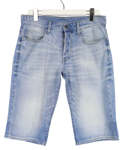 G-STAR 3301 Short Shorts Men's W31 Blue Denim Fade Effect Whiskers ...