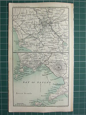 1904 SMALL MAP ~ ROME CITY PLAN ENVIRONS STATIONS ~ NAPLES MOUNT ...