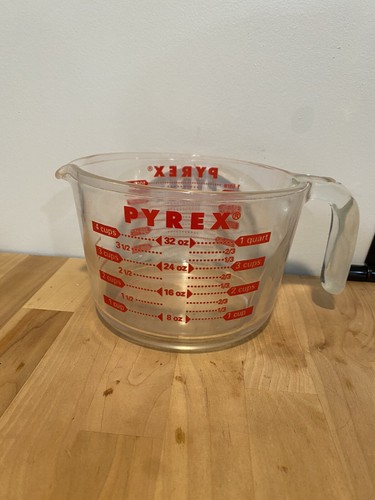 Pyrex Measuring 4 Cup (32 Oz) Glass, Clear, Red | eBay
