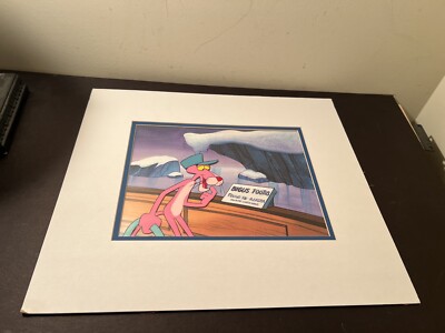 MGM PINK PANTHER 1993 ORIGINAL MATTED ANIMATION CEL Yeti 'Nother ...