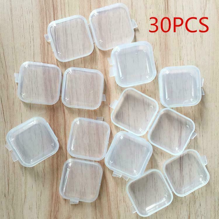 10/30PCS Mini Clear Plastic Small Box Case Storage Container For ...