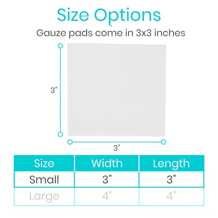 ViveCare Sterile Gauze Pads 3x3, Wound Dressing for Cleaning ...
