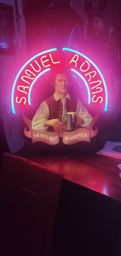 SAMUEL ADAMS neon bar Lighted best Beer Sign Blue Neon 24x21 Vintage ...