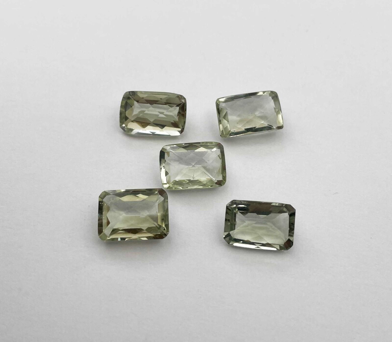 Natural Green Amethyst Octagon Checker Cut Loose Gemstone 5 Pcs 10 14 ...