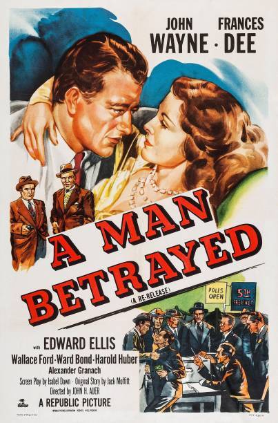 Man Betrayed Poster John Wayne Frances Dee Featured On 1953 OLD MOVIE ...