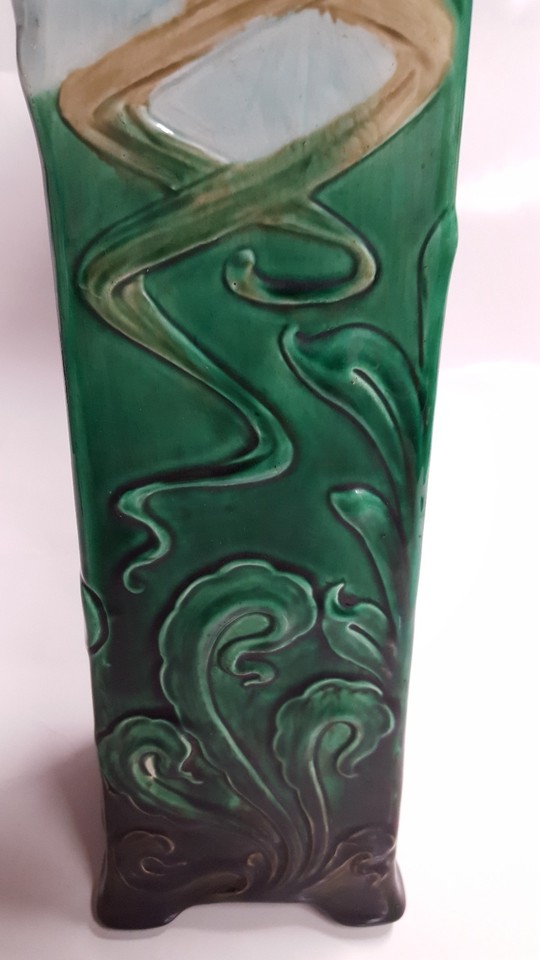 Gerbing and Stephan Art Nouveu Jungenstil/ Majolica Vase, Austrian ...