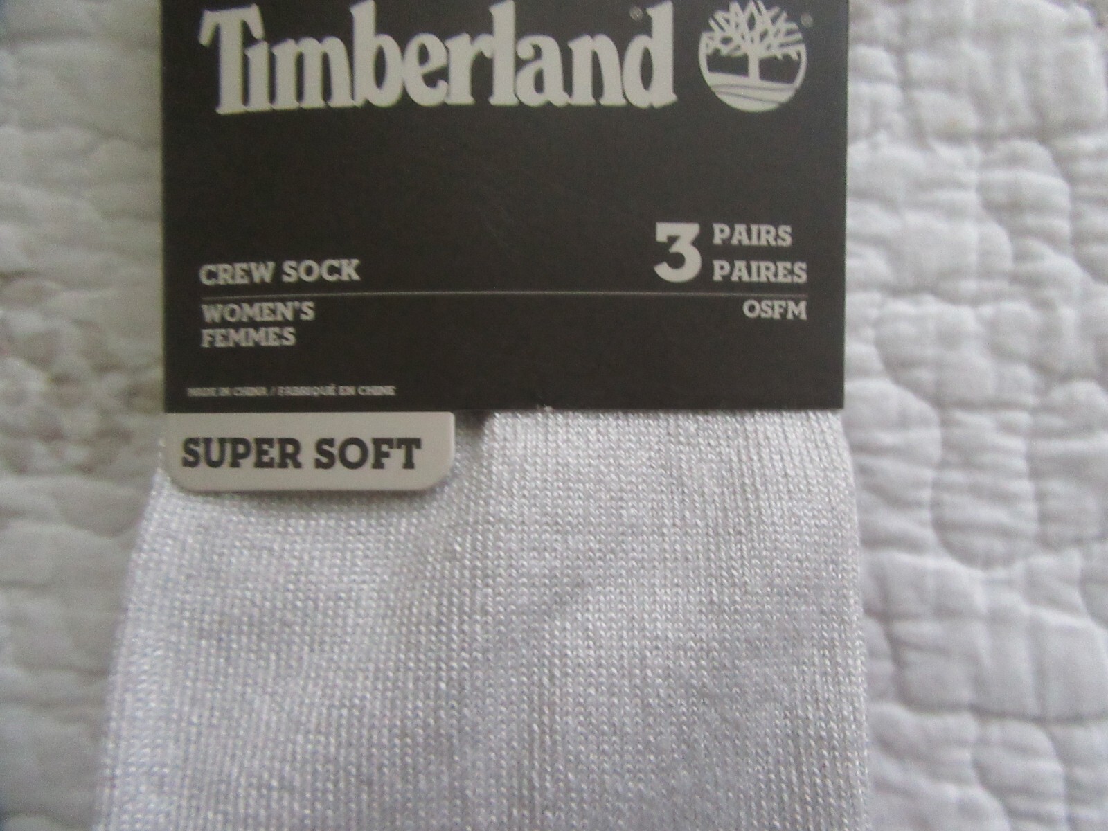 Timberland Crew, Boot Socks, 3 pair Gray, Cranberry, Beige, Woman one ...