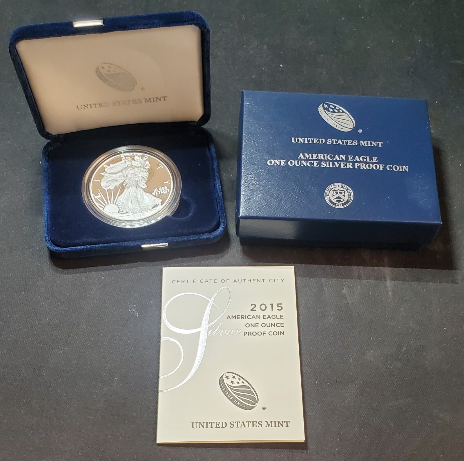 2015 Silver American Eagle One Dollar Proof Coin w/Box & COA | eBay