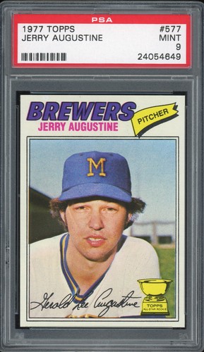 1977 Topps #577 All-Star Gold Rookie Cup RC Jerry Augustine PSA 9 Mint ...