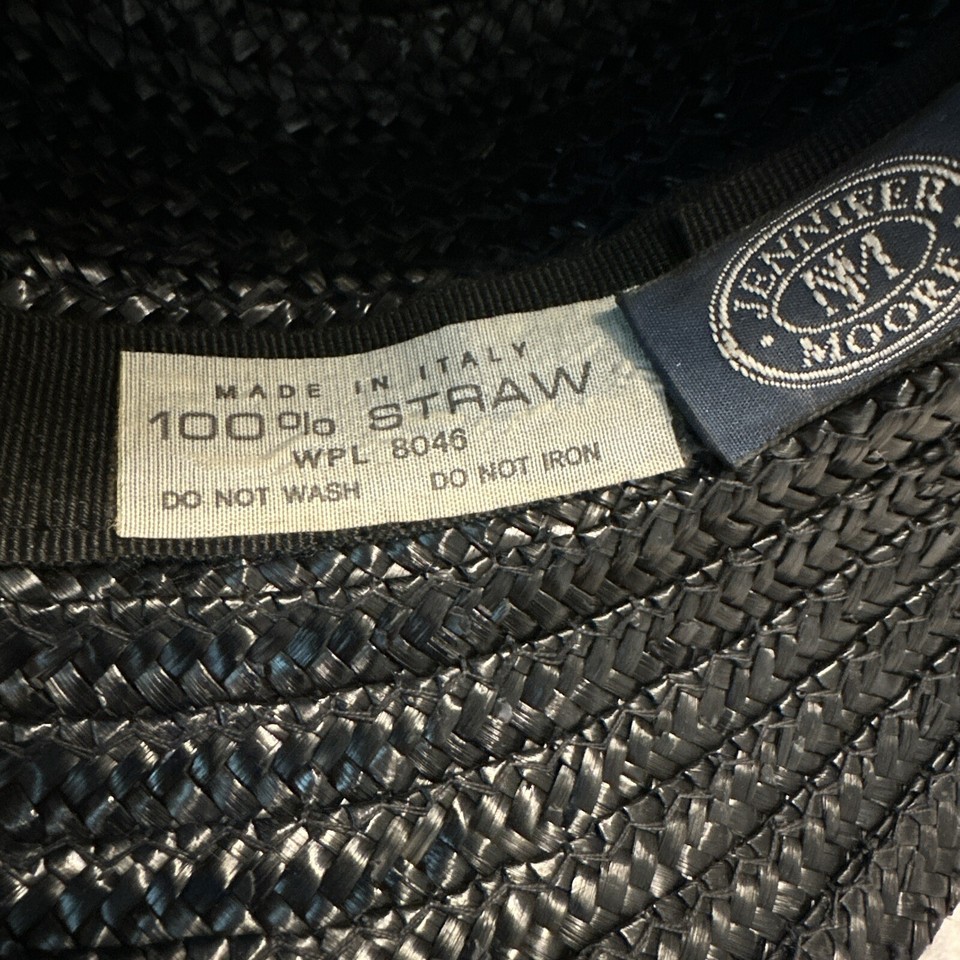 Jennifer Moore Black W/ Bow Straw Hat # WPL 8046 | eBay