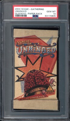 Unhinged Gleemax Booster Pack English Graded PSA 10 MTG Magic #63170805 ...