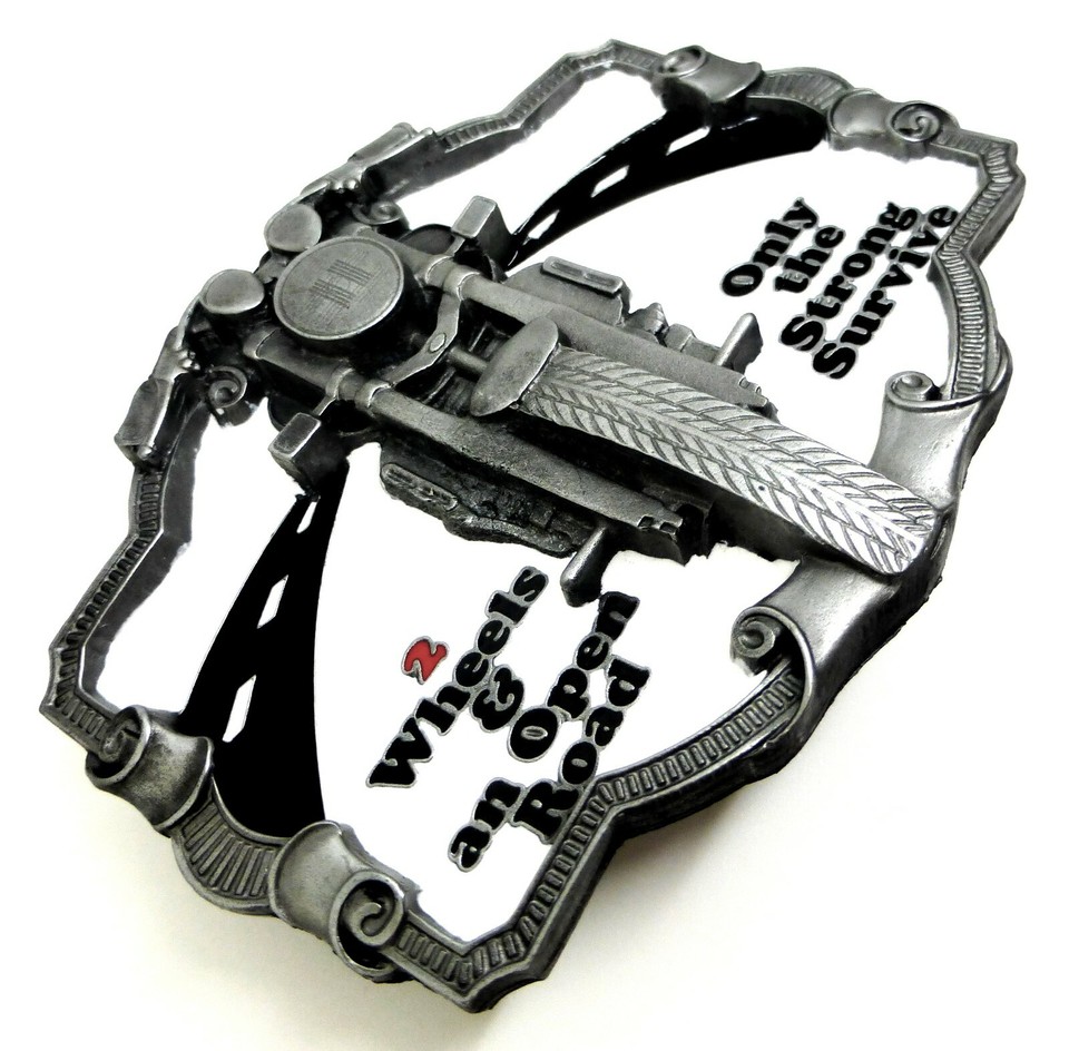 Biker Belt Buckle Motorcycle 2 Wheels & Open Road Bike Authentic Dragon ...