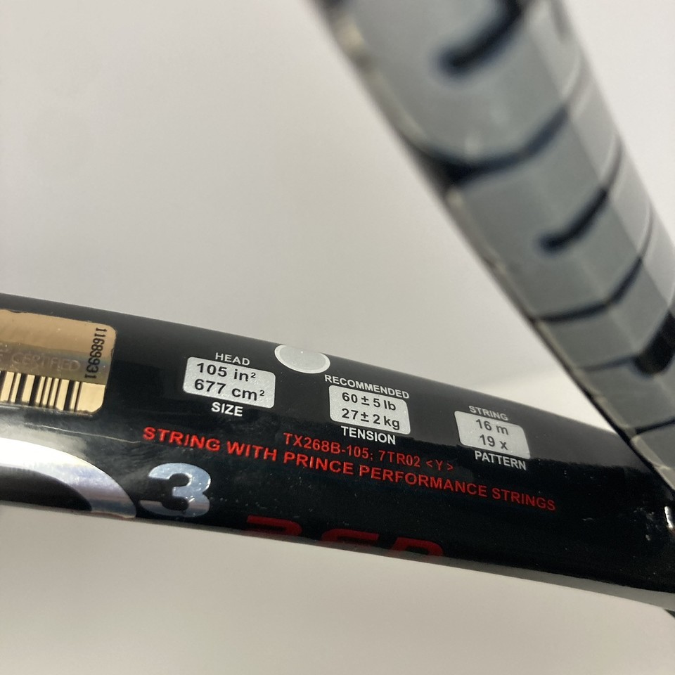 Prince O3 Red Midplus Tennis Racket - 4 1/4" Grip - 105 sq. in. - 1100 ...