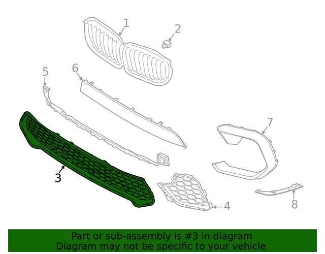 Genuine BMW Center Grille 51118069913 for sale online | eBay