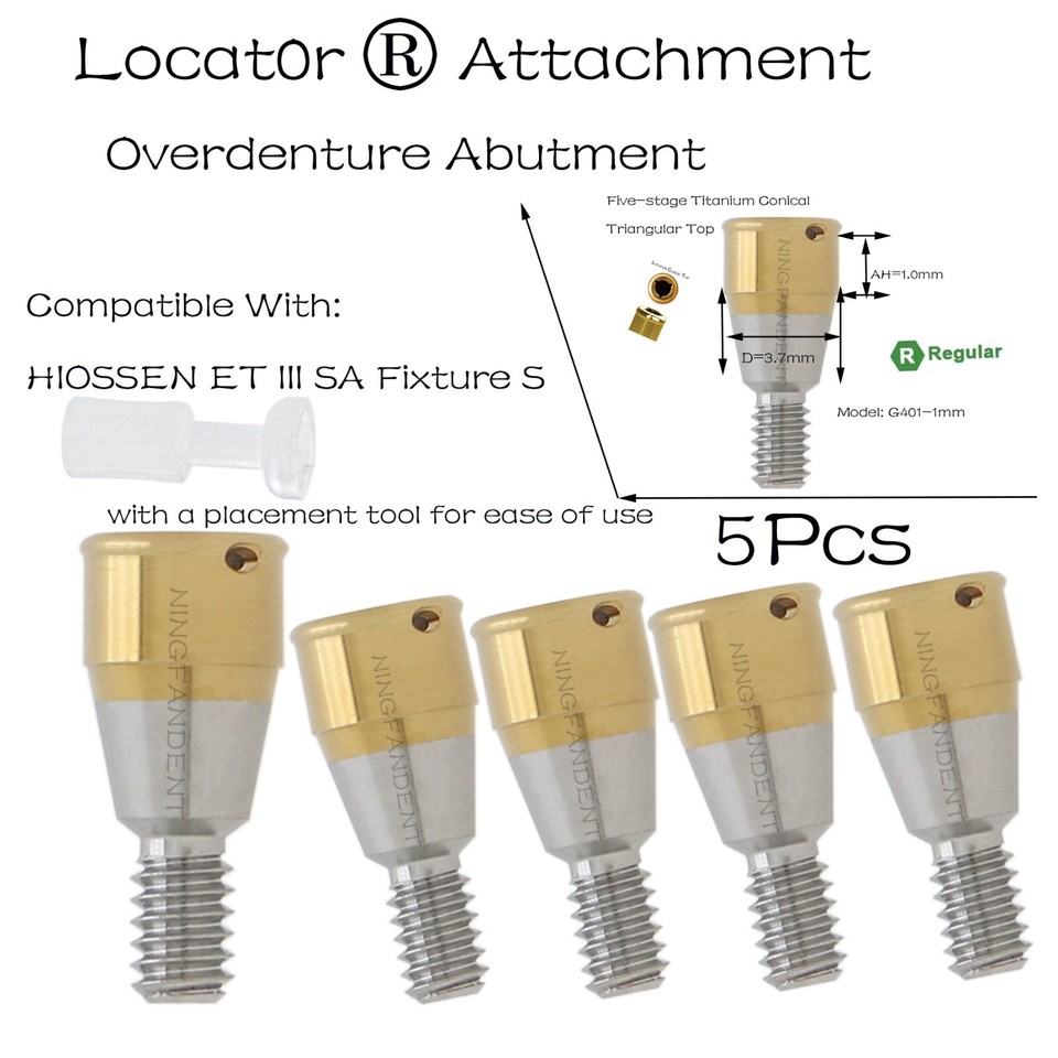 Dental Locator Overdenture Abutment 1-7mm GH For Hiossen/Osstem/Dio 3.7 ...