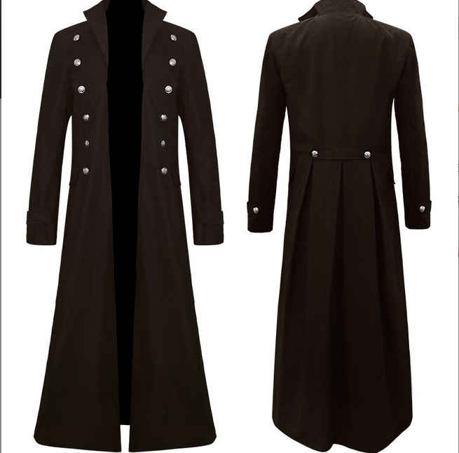 Men's Steampunk Edwardian Era Retro Renaissance Long Dress Jacket Coat ...