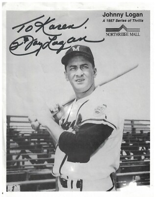 Vintage Milwaukee Braves Johnny Logan Signed Photo var 2 | eBay