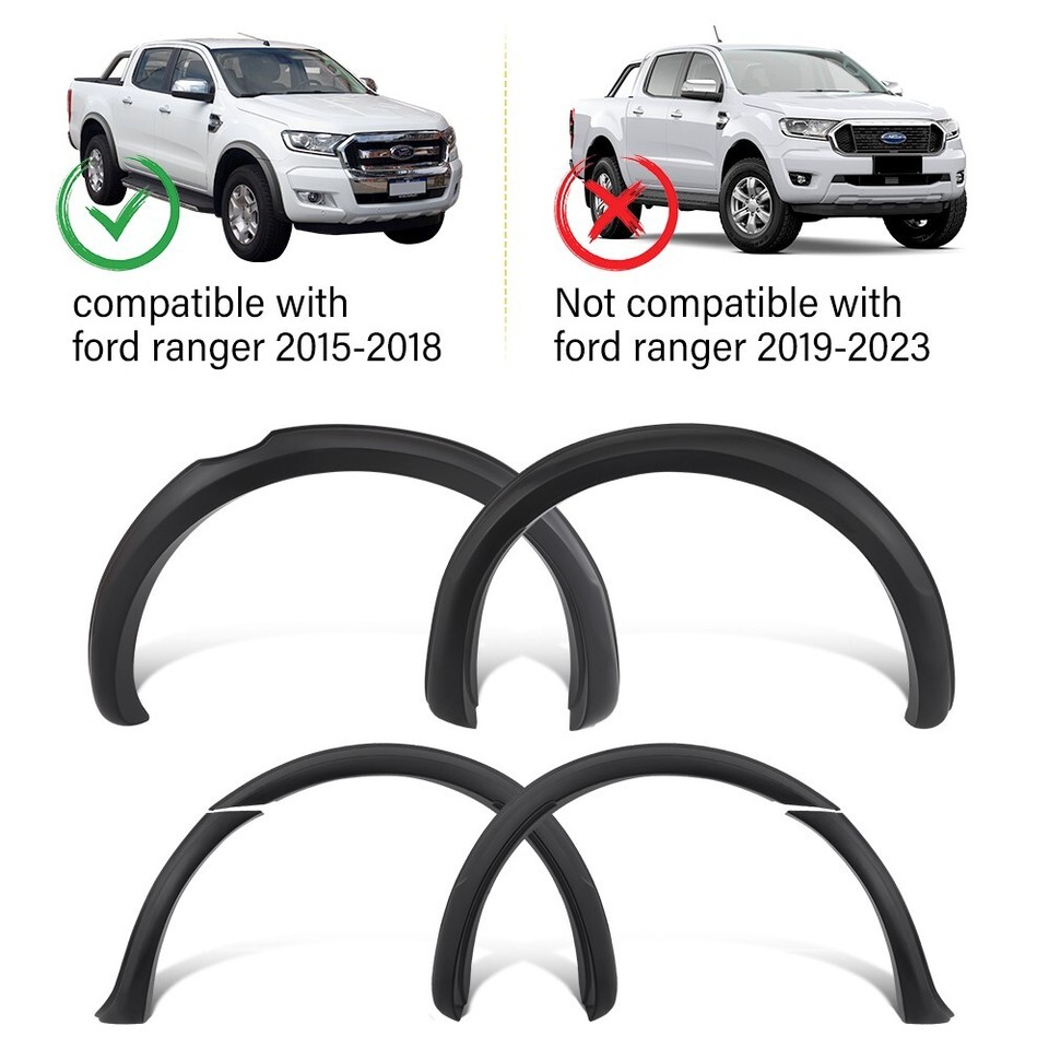 6pcs Wide Wheel Arches Trim Fender Flares Body Kit For Ford Ranger 2015 ...