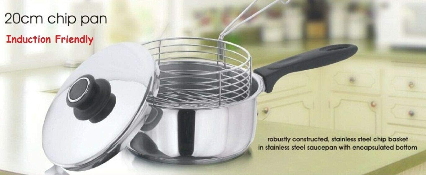 Polished Deep Chip Pan Frying Sauce Pan | eBay UK