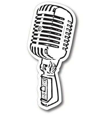 VINTAGE MICROPHONE MIC OUTDOOR DECAL STICKER OUTDOOR US MADE | eBay